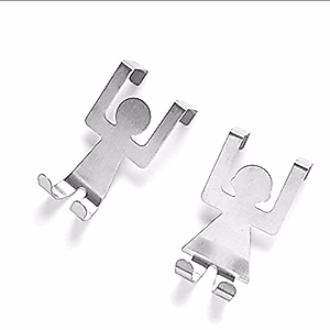 BeeSpring 2Pcs Stainless Steel Lovers Shaped Hook Ultra Strong Waterproof Hanger Rack Tool