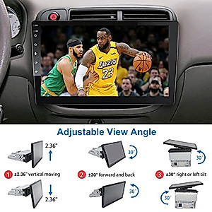 Single Din Touchscreen Car Stereo - 10 Inch QLED Android Car Radio, Detachable Head Unit Audio Receiver with Wireless Carplay, Android Auto, Backup Camera, FM/AM Car Radio, Subwoofer 5.1 Channel