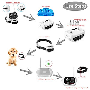 iMeshbean Electric Wireless Dog Fence, Pet Containment System Boundary Container with IP65 Waterproof Dog Training Collar Receiver, Adjustable Range Up to 1640ft (for 3 Dogs)