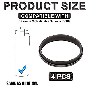 4pcs Replacement Gasket for Water Bottle, Silicone Lid Seal for Gatorade Water Bottle Replacement Gasket Compatible with 30oz Gatorade Gx