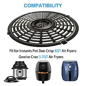 Upgraded 8QT Air Fryer Crisper Tray for Instants Pot Duo Crisp Air Fryers, 3.7QT Double-layer Coating Air Fryer Grill Pan Plate, Broil Tray, Dehydrate Tray for Gowise Crux Air Fryers, Nonstick