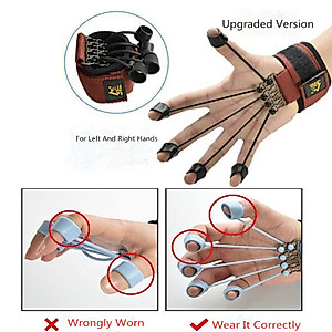 SHXJHXC Finger Exercisers & Hand for Strength Grip Strengthener,Training with Alpha Gripz Trainer Stretcher, Strengthening Equipment for Wrist Physical Therapy Forearm Extensor (Red)