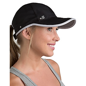 SAAKA Performance Sports Hat. Lightweight, Quick Drying. Running, Tennis & Golf Cap for Women (Black, Small)
