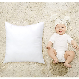 Thmyo Pack of 4 Outdoor Pillow Inserts,Water Resistant Square Decorative Throw Pillows Couch Sham Cushion Stuffer for Bed Living Room Garden Patio Bench (18x18 inch/ 45x45cm)