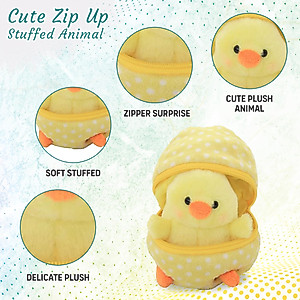 Made By Aliens Easter Plush Unicorn Stuffed Animal 6 Inches Surprise Zip-Up Egg Hideaway Spring Inspired Gift for Girls and Boys Birthday Halloween Mother's Day (New Unicorn Egg)