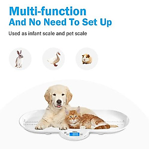Baby Scale, Toddler Scale, Pet Scale, Accurate Enough Digital Weighing Scale for Newborn Infant Toddler Cat Puppy Animals with Hold Function, LCD Display, Accurately Precision at ± 0.1oz (Basic)