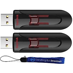 SanDisk 32GB Glide 3.0 CZ600 (2 Pack) 32GB USB Flash Drive Flash Drive Jump Drive Pen Drive High Performance - with (1) Everything But Stromboli (tm) Lanyard