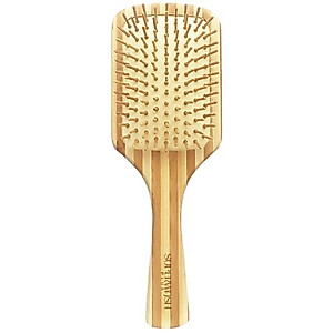 Bamboo Wood Hair Brush Large Paddle for Women, Natural Bamboo Wooden Bristles Scalp Massager, Flat Detangling Hairbrush Fit All Types Hair