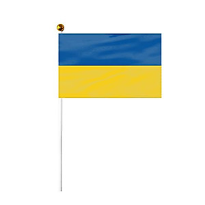 Ukrainian Hand Held Flag Ukrainian Flag 5x8 Inch Ukraine Flag Holding Mini Flag for Party Decor, Parades, Festival Events (5 Pcs)