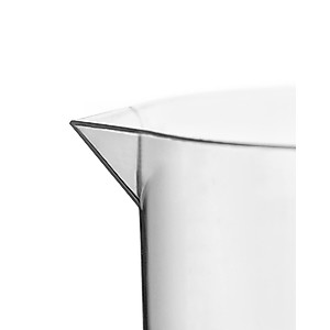 QWORK Plastic Beakers, 250ml, 12 Pieces, Polypropylene, Raised Graduations, Tapered Spout