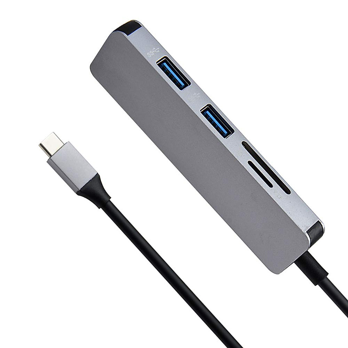 XUNMAIFHB Portable Docking Station,Type-c Expansion Dock USB-C to HDMI Converter hub Splitter USB3.0 Card Reader TF+SD Card Five in one 4K Fast Transmission, Silver