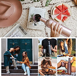 BrüMate Winesulator 25 Oz Triple-Walled Insulated Wine Canteen Made Of Stainless Steel, 24-hour Temperature Retention, Shatterproof, Comes With Matching Silicone Funnel (Glitter Violet)