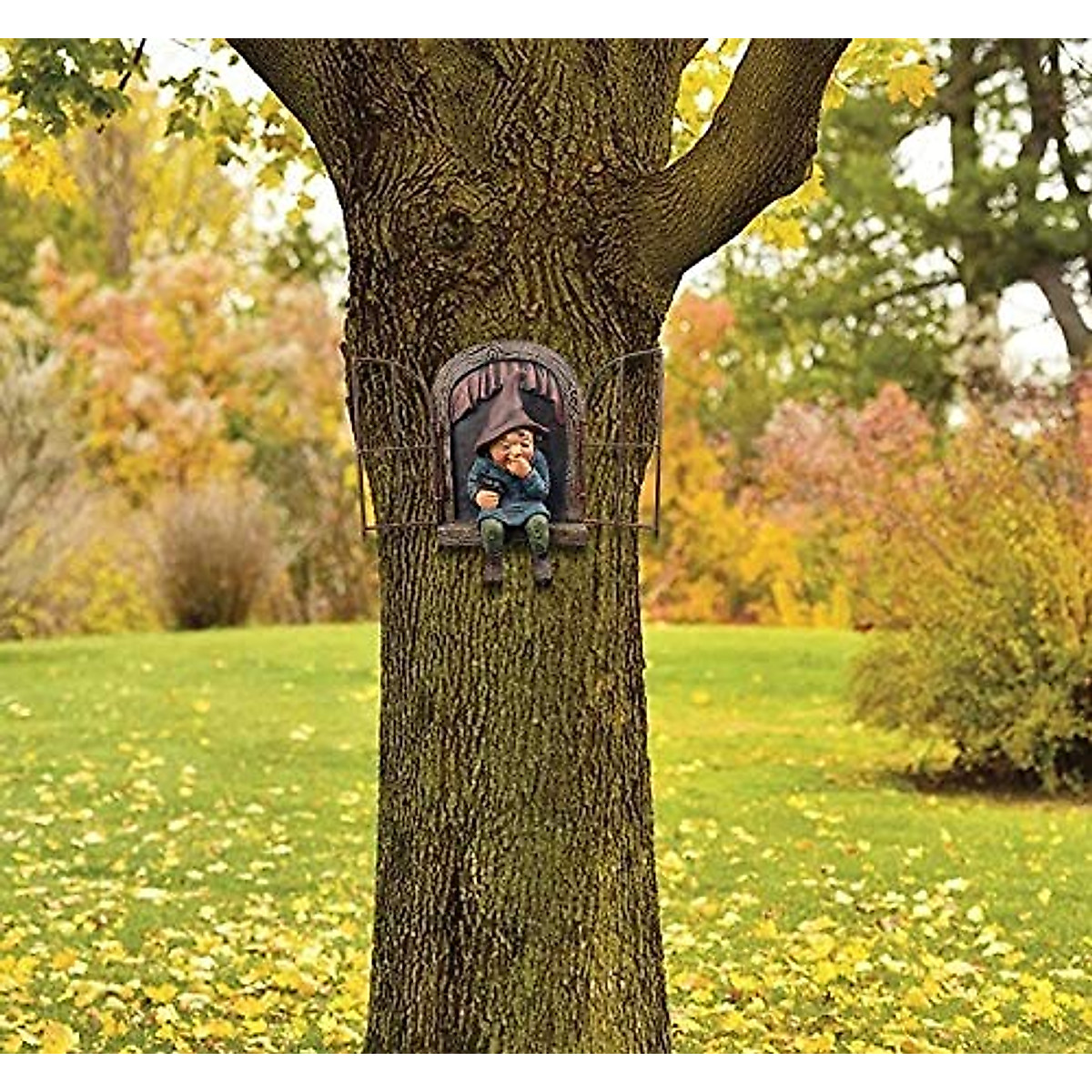 vomiceak Garden Gnome Statue, Elf Out The Door Tree Hugger -5.9 Inch, Funny Garden Tree Decoration, Patio Yard Lawn Porch Decoration