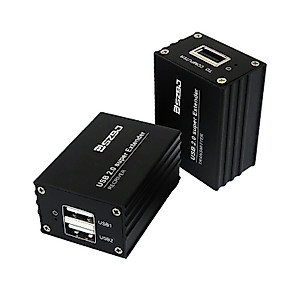 SZBJ USB Extender Over RJ45 Cat5E/6 up to 230ft Ethernet Cable Extender with Power Adapter with 2 USB2.0 Output - Full USB 2.0 Support for Keyboard, Dongle，Mouse, Webcam, and All Operating System 102