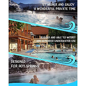 AOSYCO Hot Tub Booster Seat, Non-Slip Weighted Spa Pillow for Adult, Quick Dry Bathtub Cushion for Outdoor Indoor Bath, Bathroom Hottub Massage Accessories at Home, with Washable Mesh Cover