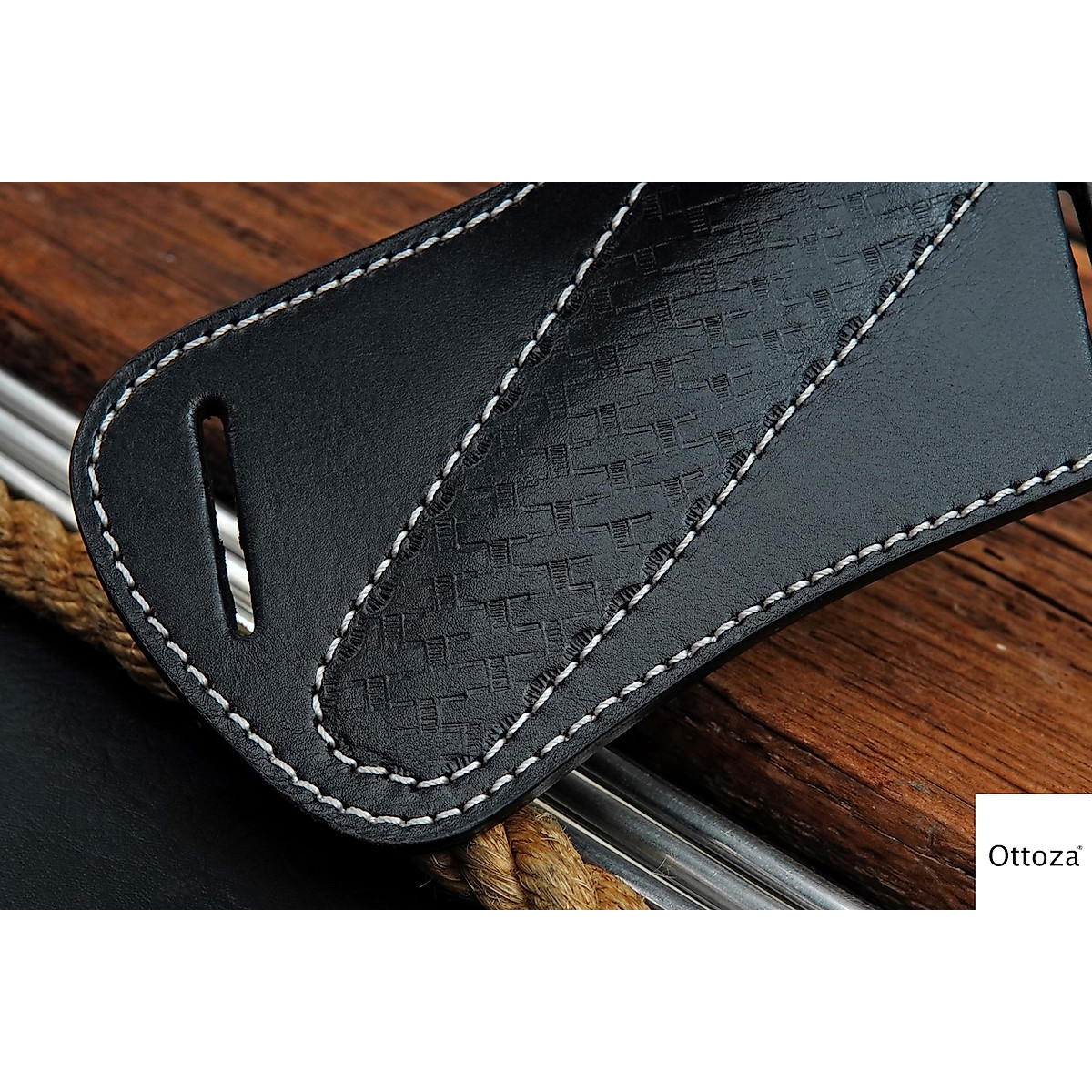 Ottoza Leather Knife Sheaths for Fixed Blade Knives, RIGHT HAND CROSS DRAW Knife Sheath, Leather Knife Sheath for Belt, Leather Knife Holster Belt Knife Holder, Pancake Knife Sheath for Belt No:336