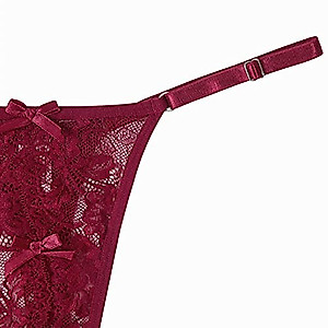 Banamic Women G-String Thongs Panties T Back Low Waist Seamless underwear sexy Wine Red