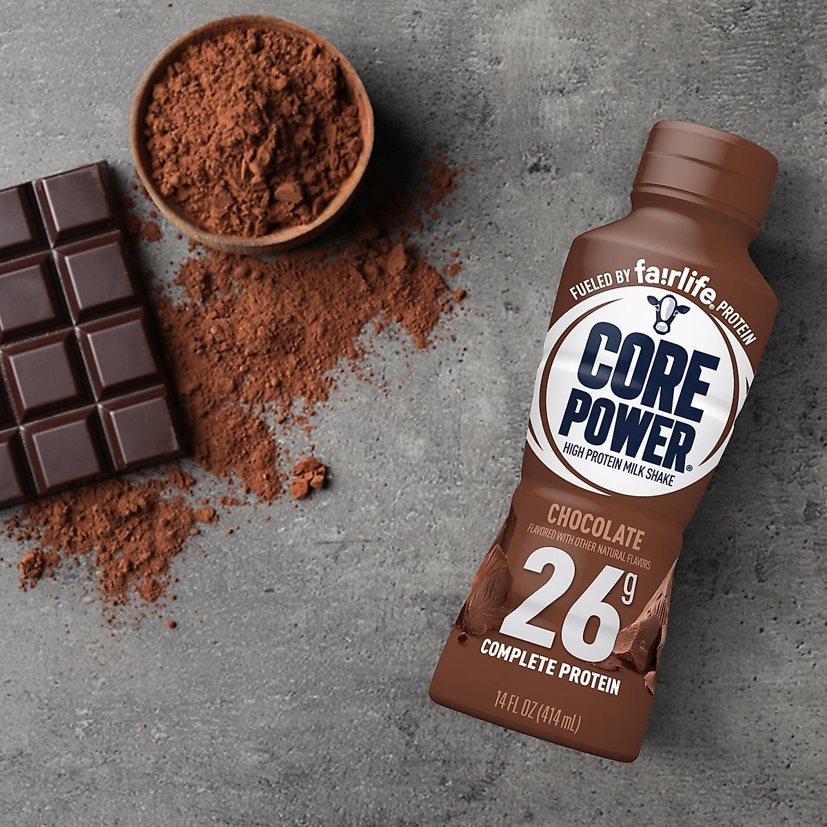 Core Variety Power Elite High Protein Shakes (26 Grams) 14 Oz. in The Award Box Packaging (Chocolate Vanilla Strawberry, 6 Pack)