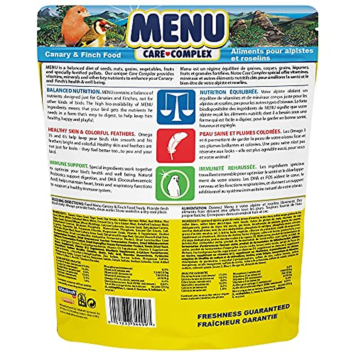 Vitakraft Menu Premium Canary and Finch Food - Vitamin-Fortified - Daily Food for Small Pet Birds Browns 2.5 Pound (Pack of 1)