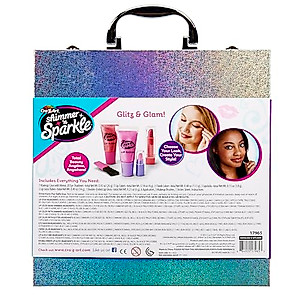 Shimmer 'n Sparkle Glitter Makeover Studio Beauty Kit – All-in-One Beauty for Eye, Cheeks and Lips for Ages 8 and Up