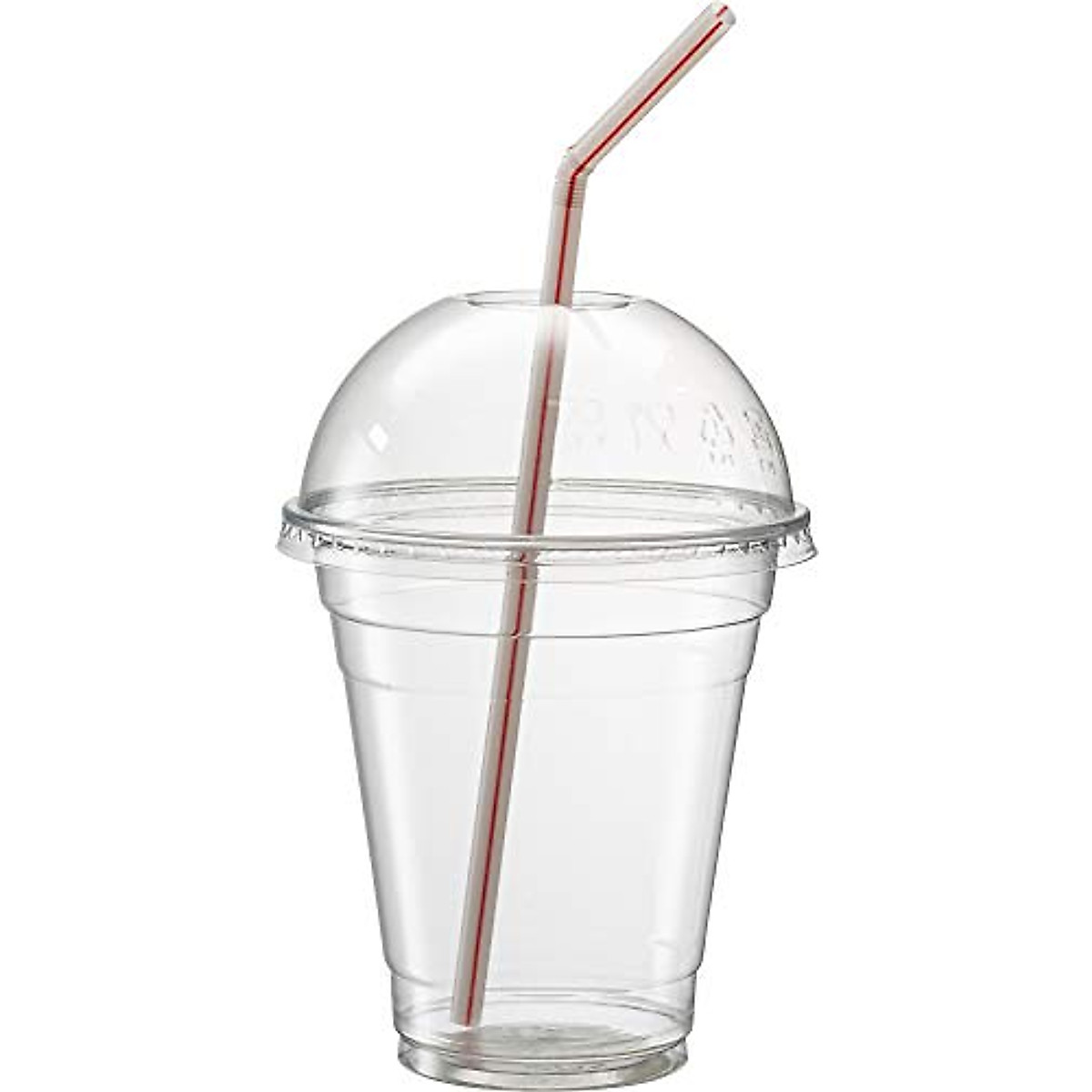 [250 Pack] Striped Flexible Plastic Drinking Straws Disposable Straw 8'' inches Tall Assorted Colors