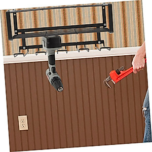 LALADEFIEE Electric Drill Storage Rack Power Screwdrivers Garage Storage Mounted Shelves for Storage Hand Wisking Tool Electric Eletric Screwdrivers Cordless Tool Storage Carbon Steel Black