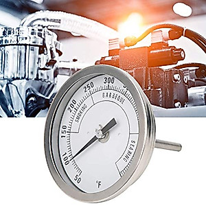 Dial Thermometer, 3in Adjustable NPT Thread 1/2in Pointer Thermometer for Barbecue Grill Oven 50-550