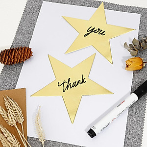 Star Cutouts, 24PCS Gold Star Cutouts, Double Printed Paper Stars, 6 Inch Cardboard Star Cutouts, Glitter Stars Decorations for Christmas Wedding Movie Night Classroom Wall Party Supplies