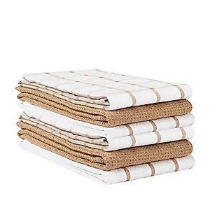 LANE LINEN Kitchen Towels Set - Pack of 6 Cotton Dish Towels for Drying Dishes, 18”x 28”, Kitchen Hand Towels, Tea Towels, Premium Dish Towels for Kitchen, Quick Drying Kitchen Towel Set - Beige