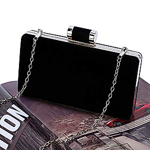 Selighting Elegant Velvet Clutch Evening Bags for Women Formal Wedding Party Clutch Purse Prom Cocktail Handbags Black