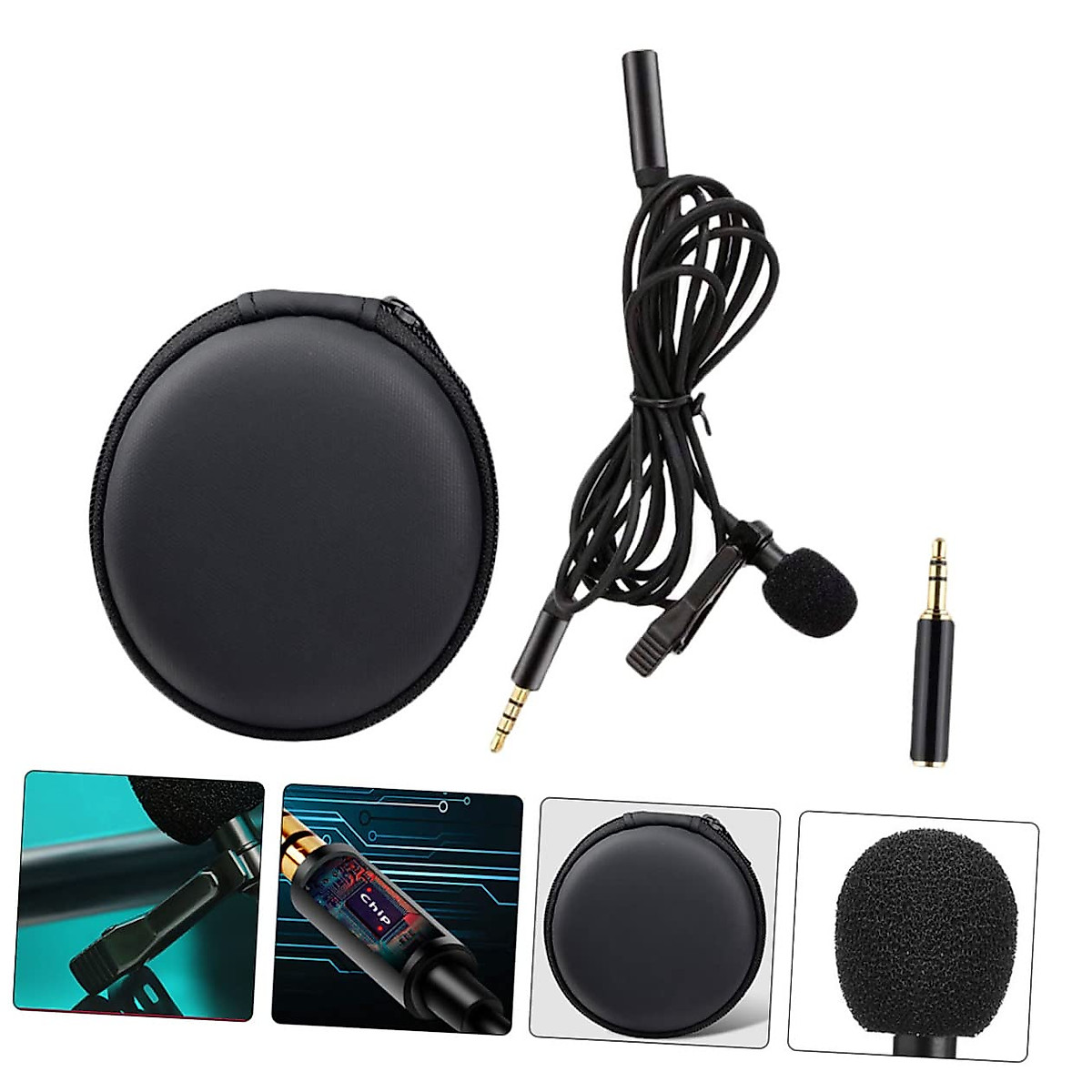 Vaguelly 3 Sets Lavalier Microphone Professional Clip on Microphone Mini Microphone USB Microphone Hands Microphone Lavalier Lapel Microphone