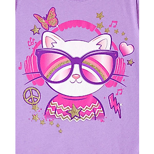 The Children's Place Girls Unicorn Long Sleeve Graphic T-Shirts,Multipacks Rainbow/Music Cat/Unicorn 3-Pack Medium