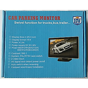 BW 5" High Resolution HD 800 * 480 (no 320 * 240) Car TFT LCD Monitor Screen with 2ch Video for Car Rearview Backup Cameras/Car DVD/VCD/GPS/Other Video Equipment