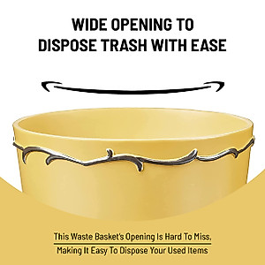 Zahari Home Decorative Trash Can for Bathroom, Office & Bedroom - 2.1 Gallons Stylish & Small Trash Can for Dorms, Desktop & Restroom - Chic Waste Basket for Compact Spaces, Poppy Fields