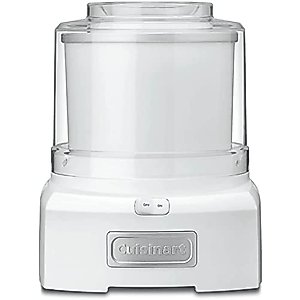 Cuisinart ICE-21P1 1.5-Quart Frozen Yogurt, Ice Cream and Sorbet Maker, Double Insulated Freezer Bowl elminates the need for Ice and Makes Frozen Treats in 20 Minutes or Less, White