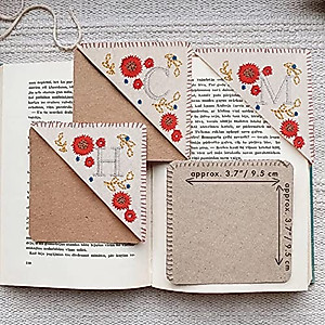 26 Letters Elegant Personalized Hand Embroidered Corner Bookmark Four Seasons Fun Bookmark Decoration Handmade Custom Letter Bookmark Hand Stitched Corner Bookmark