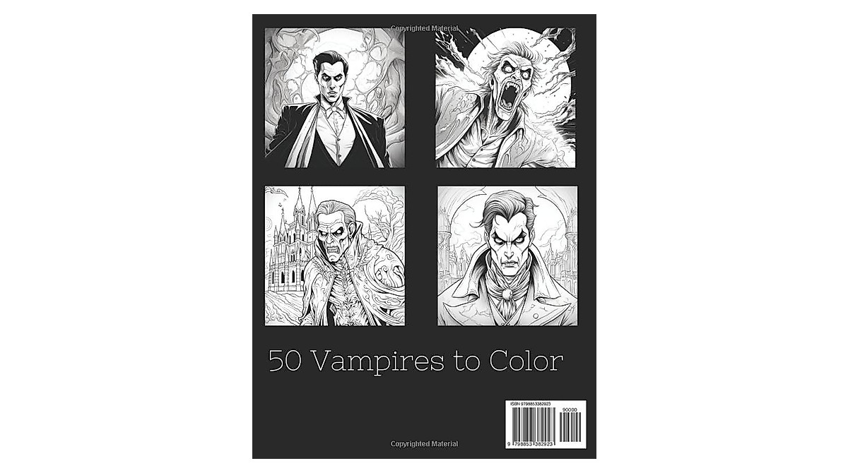 Vampires: Horror Coloring Book for Adults | A Frightening Collection of ...