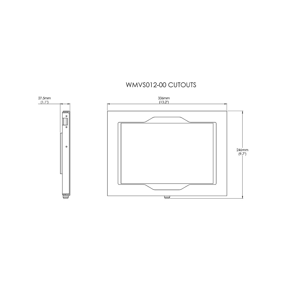 TABcare Locking Security Metal case for Dell Latitude 5285 5290 7200 7210 configured as Kiosk, POS, Store, Show Display (Black, Wall Mount)