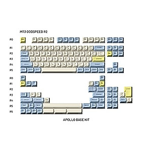 DROP MiTo MT3 Godspeed R2 Keycap Set, PBT Hi-Profile, Cherry MX Compatible with 60%, 65%, 75%, TKL, WKL, and Ortholinear Keyboards (Apollo Base Kit)