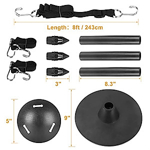 TBTeek - Includes Straps - Outdoor Patio Furniture Set Covers Support Pole, Adjustable Pole System for 12'' / 20'' / 28'' inch, Prevent Water & Snow Pooling and Collecting Debris