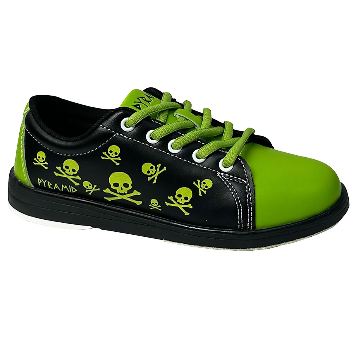 Pyramid Youth Skull Black/Green Bowling Shoes (Size 5)