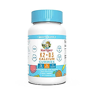 MaryRuth Organics Calcium with Vitamin D3 & Vitamin K2 | 1 Month Supply | Calcium Supplement | Bone Support | Calcium with Vitamin D3 K2 Gummies | Vegan | Non-GMO | Gluten Free | 30 Count