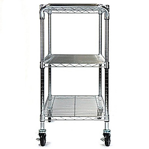 Oceanstar 3-Tier Heavy Duty All-Purpose Utility Cart, Chrome