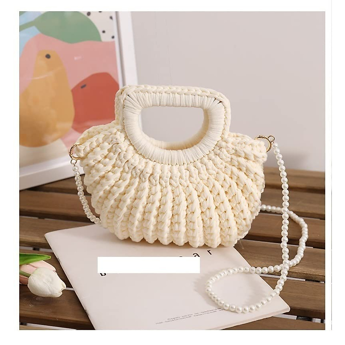 WYKDD Handmade Knitting Bag Wool Crochet Knitting Material Bag Hand Knitting Finished Bag