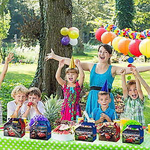 MSJEHQI 16Pcs Cars Party Gift Boxes, Cars favors Boxes Party bag for Kids Themed Party Supplies Favor Snack for Kids Adults