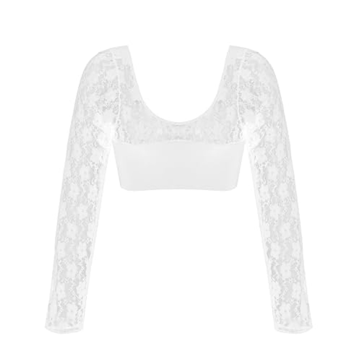 ENVY BODY SHOP Lace Sleecrets Add Sleeves to Any Dress or Top (US, Alpha, Medium, Regular, Regular, White)