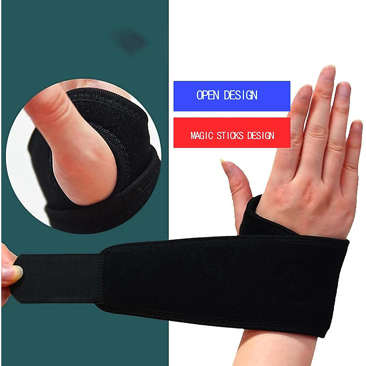 2 PCS Wrist Brace Sport-Adjustable Carpal Tunnel Hand Support Men Women Wrap Guard-Pain Relief WristBands Compression Strap Sleeve for Indoor Outdoor Gym Weightlifting Fitness Workout Yoga Day Night