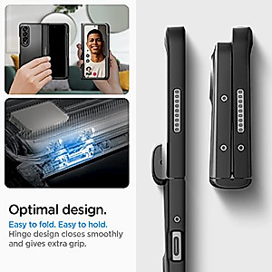Spigen Slim Armor Pro Pen Edition [Hinge Protection] Designed for Galaxy Z Fold 4 Case (2022) - Black