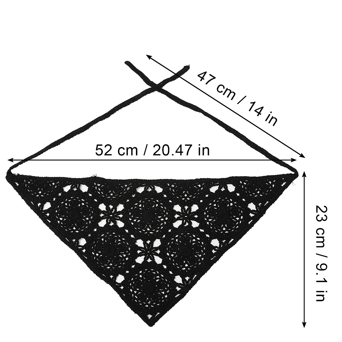 HAIMEIKANG Floral Crochet Hair Bandanas Headscarf 2 PCS Women Hair Scarf Daisy Headband Vintage Head Kerchief for Girls(Black+Beige)