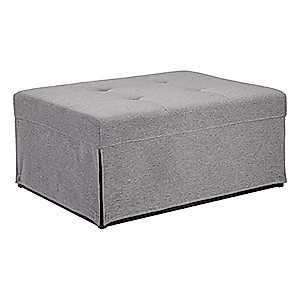 FIRST HILL FHW Folding Ottoman Sleeper Leisure Bed, 4 in 1 Multi-Function Adjustable Ottoman Bench Guest Sofa Chair Sofa Bed, Upscale Grey